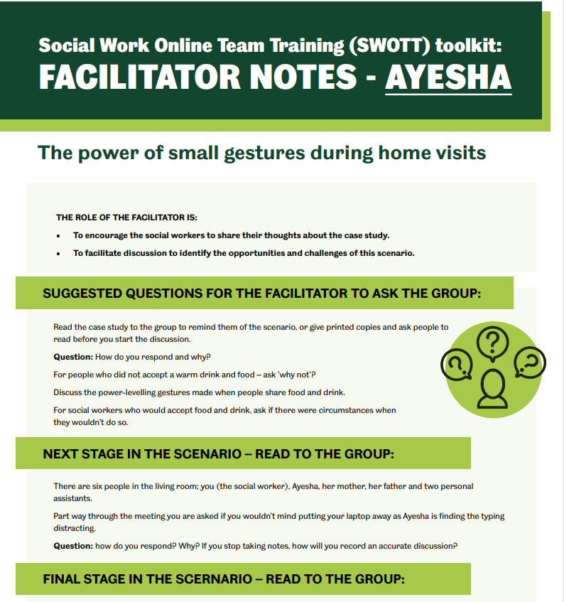 The power of small gestures during home visits Toolkit Facilitator ...